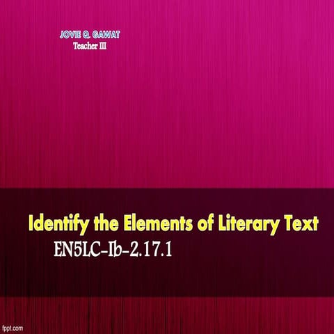 English 6- Q3- W5- Evaluating Narratives based on the Elements of a ...