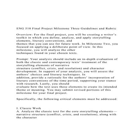 ENG 510 Final Project Milestone Three Guidelines and Rubric .docx