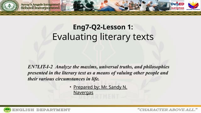 Q2_LE_English 7_Lesson 5_Week 5.pdf lesson exemplar | PDF