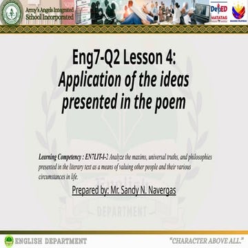 Eng7-Q2-Lesson 4-Application of the ideas presented in the poem.pptx