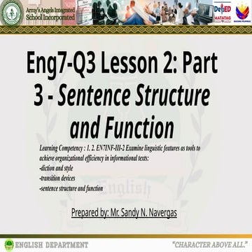 Eng7-Q3-Lesson 2 Part 3_Sentence Structure and Function.pptx