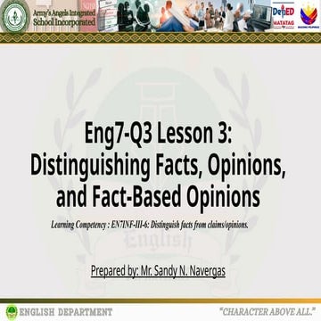 Eng7-Q3-Lesson 3 Distinguish facts from claimsopinions.pptx