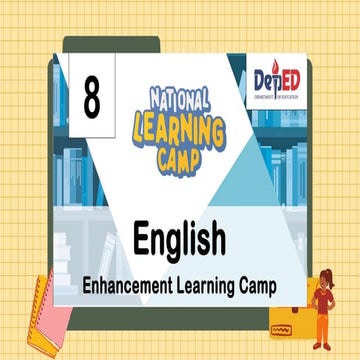 NATIONAL LEARNING CAMP ENGLISH ENHANCEMENT CAMP LESSON 1 | PPTX