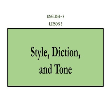 Lesson 3 (Diction, Tone, and Style) | PDF