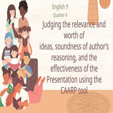 Judging the relevance, soundness, worth of authors' idea | PPTX