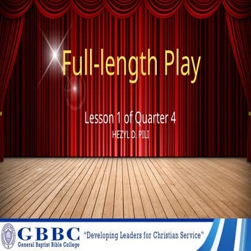 Full-length Play ENGLISH 9 LESSON QUARTER 4 | PPT