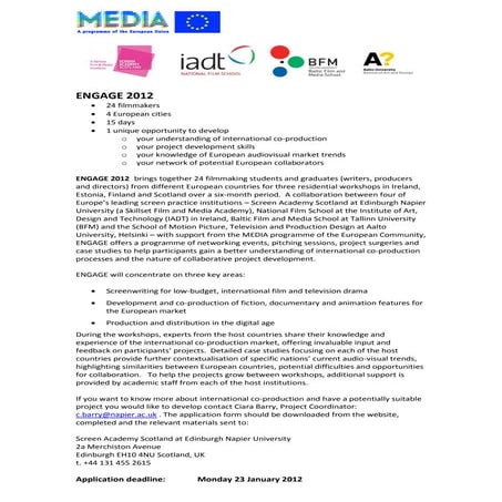 Engage 2012 programme description | PDF