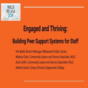 Engaged and Thriving: Building Peer Support Systems for Staff | PDF