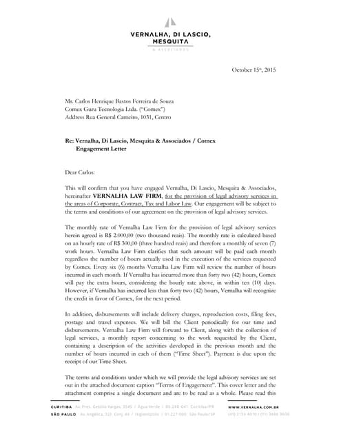 Sample Consulting Engagement Letter