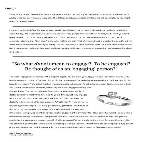 Sales Focus: ENGAGE | PDF