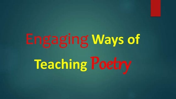 Kids and poetry | PDF