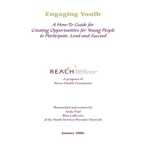 Engaging youth report a how-to guide for creating opportunities for ...