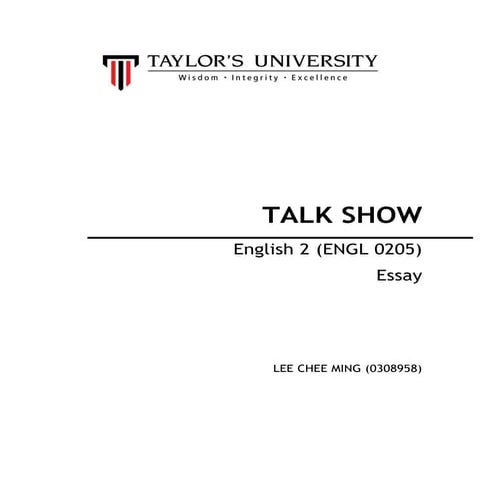 Talk show example and structure | DOCX