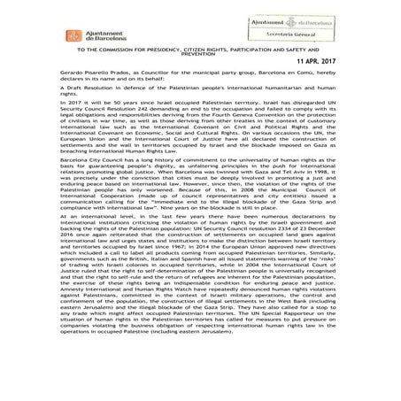 Draft Resolution in defence of the Palestinian people's international ...