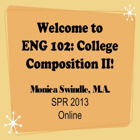 Eng 102 course introduction presentation | PPT