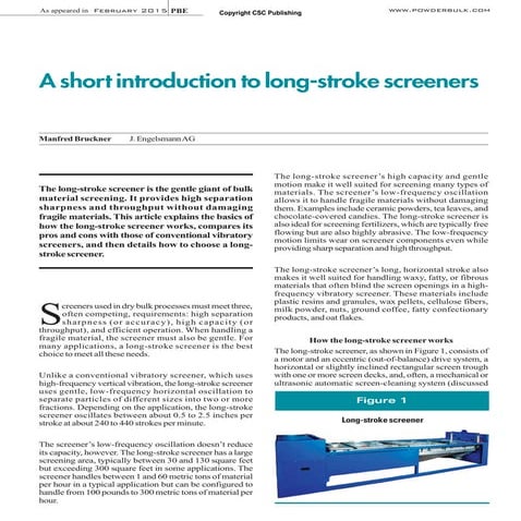 A short introduction to long-stroke screeners | PDF | Technology ...