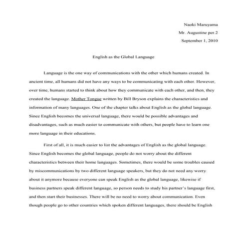 English as a global language | PPTX