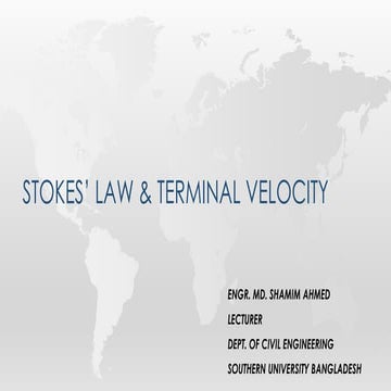 Stoke's law & Terminal Velocity | PDF