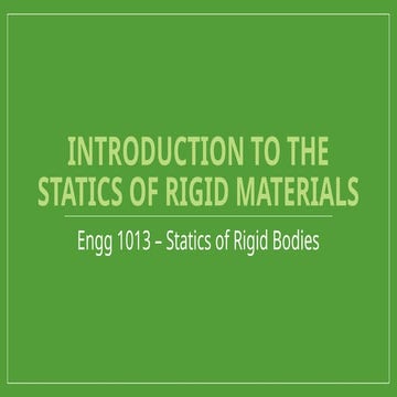 Introduction to engineering mechanics: Classification | PPTX