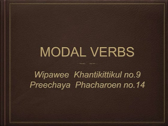 Modal verbs ppt | PPT