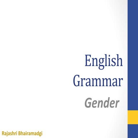 Gender and types-English Grammar | PDF