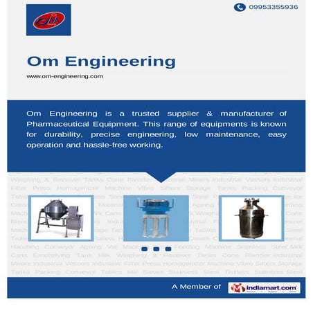 Om Engineering, Ahmedabad, Cone Blender | PDF | Manufacturing Industry ...