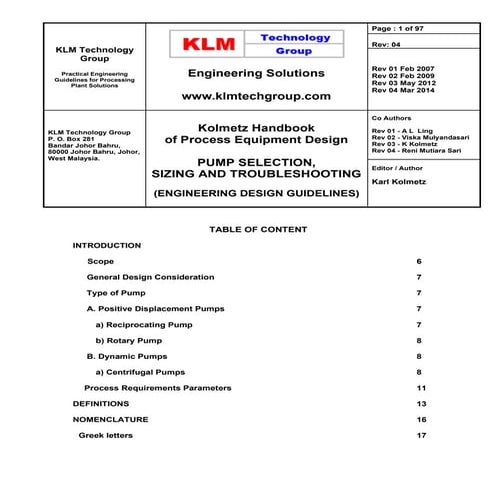 Pump Systems Selection, Sizing and Troubleshooting | PDF