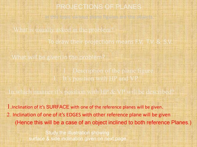 Projection of Planes- Engineering Graphics | PDF