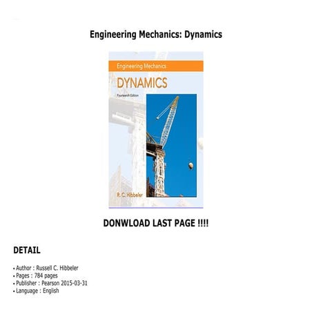 Engineering Mechanics: Dynamics | PDF