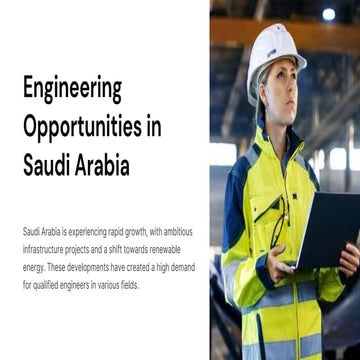 Best Engineering Opportunities in Saudi Arabia 2024 | PPT