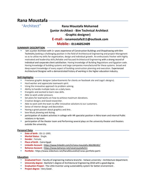 MEP BIM ENGINEER -RAMY ZIDAN -PORTFOLIO | DOCX