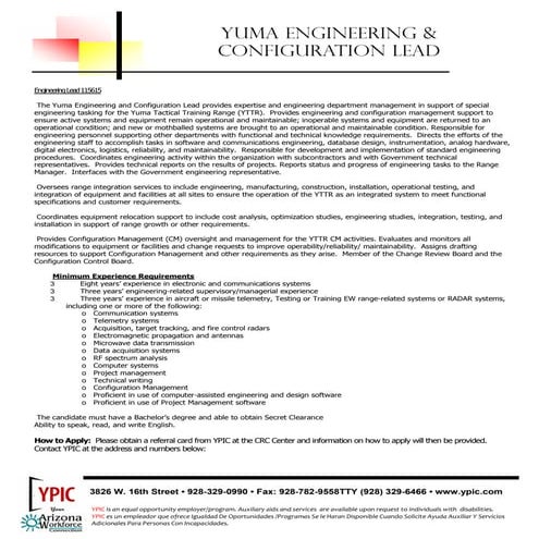 Engineering and configuration lead | PDF