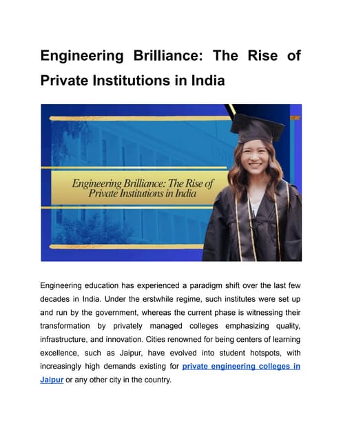 Excel Your Future with India's Best Private Engineering Colleges | PDF
