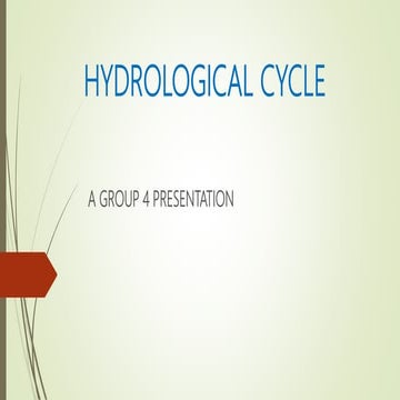 Hydrological Cycle (Water Cycle) | PPTX
