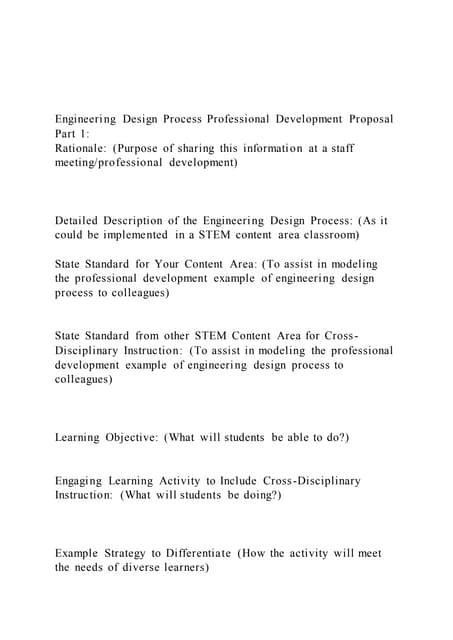 Engineering Design Process Professional Development Proposal PDF engineering-design-process-professional-development-proposal-pdf