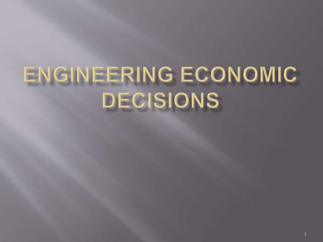 The 7 principles of Engineering Economy | PPTX