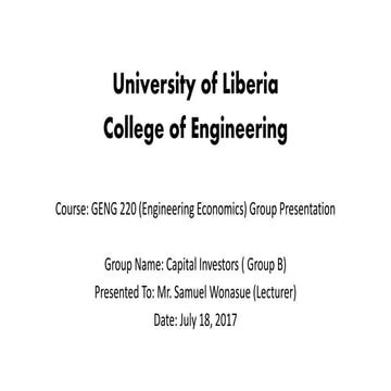 Engineering economics powerpoint slide | PPTX