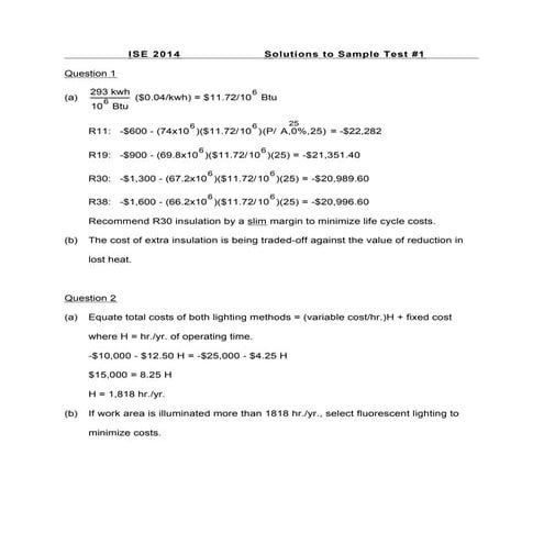 Engineering economy sample test #1 solution | PDF | Business Accounting ...
