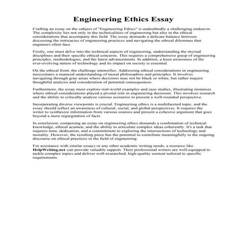 Engineering Ethics Essay.pdf | Sleep Disorders | Diseases and Conditions