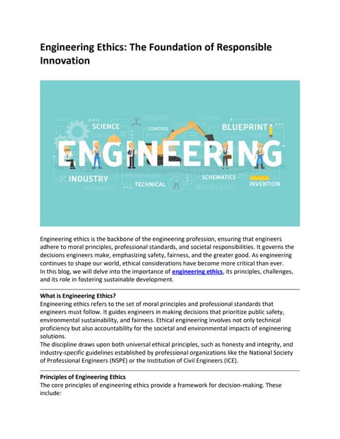 Professional responsibility and the role of the engineer | PPT