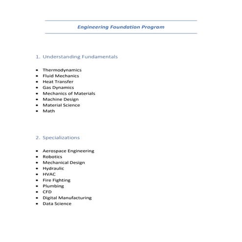 Engineering foundation program structure | PDF
