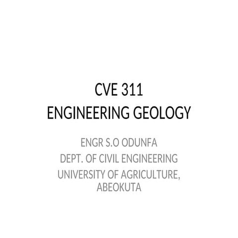 Engineering Geology unit 2 applied geology | PPT