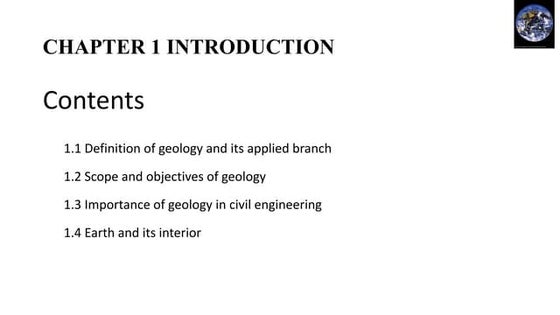 1.1 introduction of geology,Branches and Scope of Geology | PPT