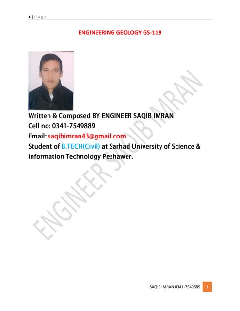 1.1 introduction of geology,Branches and Scope of Geology | PPTX | Civil Engineering Industry ...