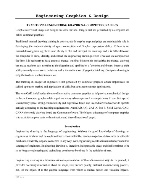 Lecture 1 - Technical Drawing Introduction | PPTX