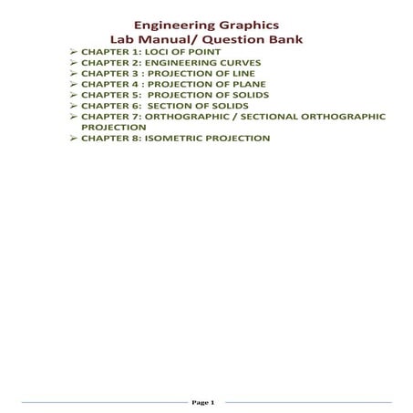 Engineering Graphics Laboratory manual | PDF