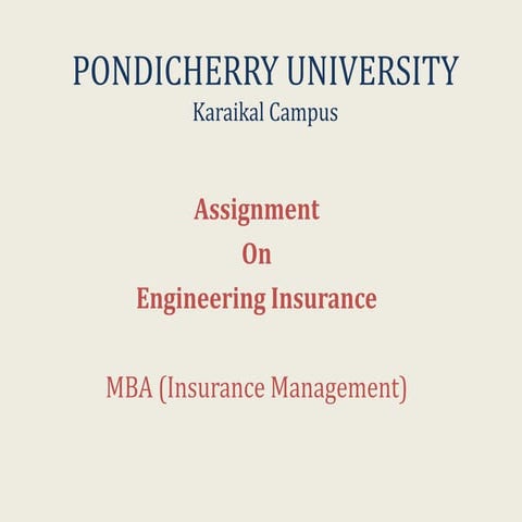 Engineering insurance | PPTX