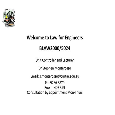 INTRODUCTION TO LAW FOR ENGINEERS | PPTX