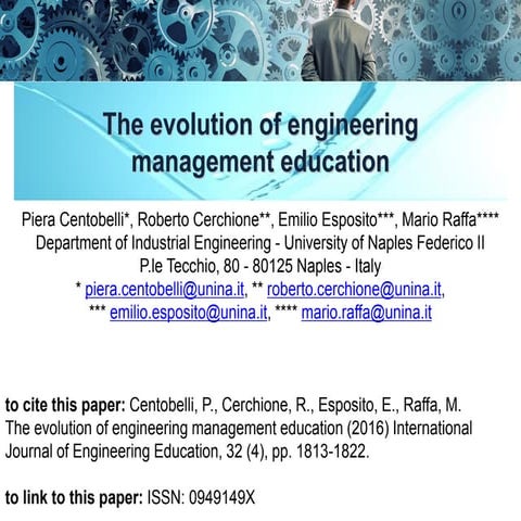 The evolution of engineering management education | PDF