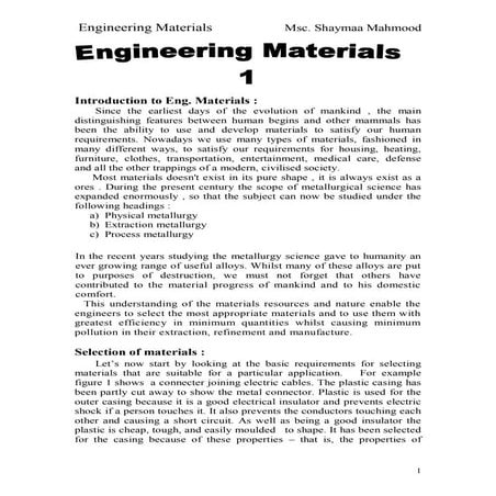 Engineering materials | PDF
